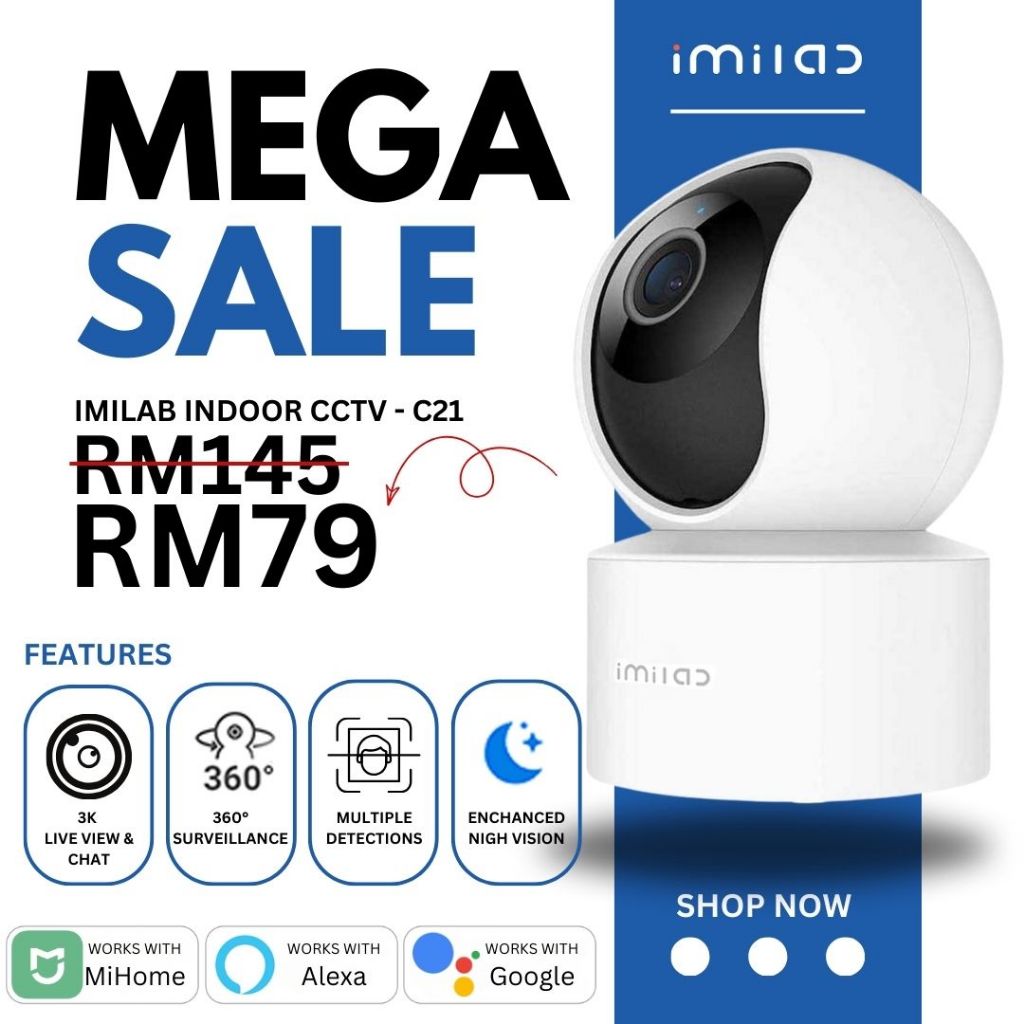 IMILAB C21 - 2.5K WiFI Plug-in Indoor Camera [Global] | Shopee Malaysia