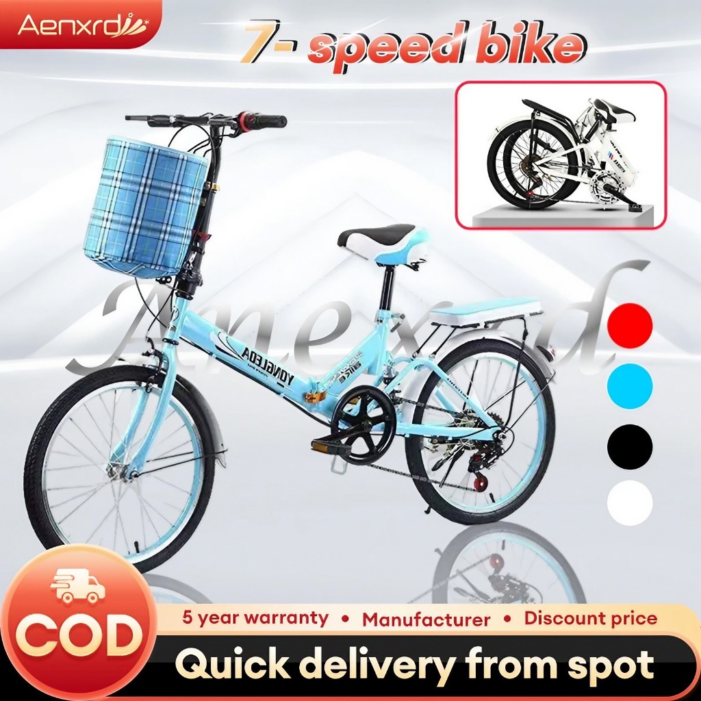Aenxrd 🔥Hot sale🔥20 Inch Folding Bike Variable speed Bicycle for adults Basikal murah Basikal ...