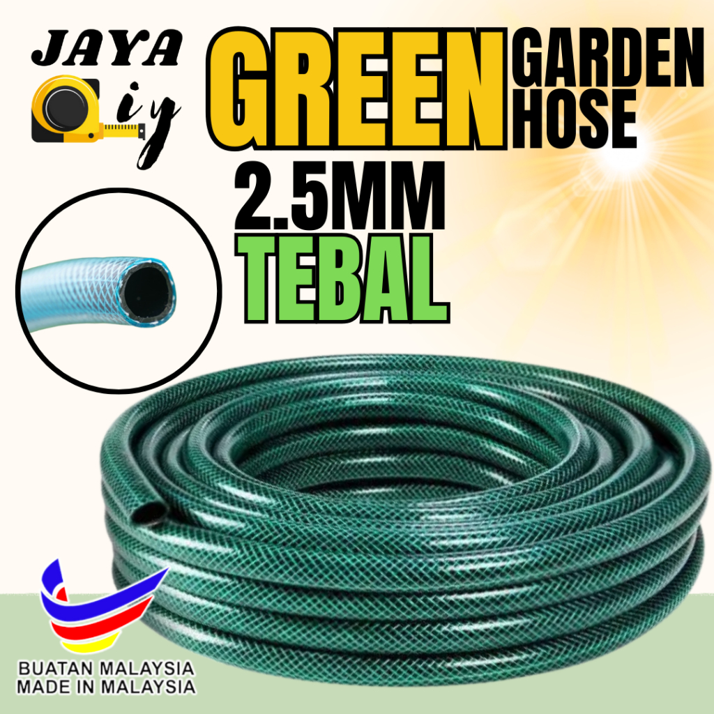 LOCAL !!! HEAVY DUTY & THICKNESS 2.5MM PVC GREEN GARDEN HOSE 5M/10M/30M ...