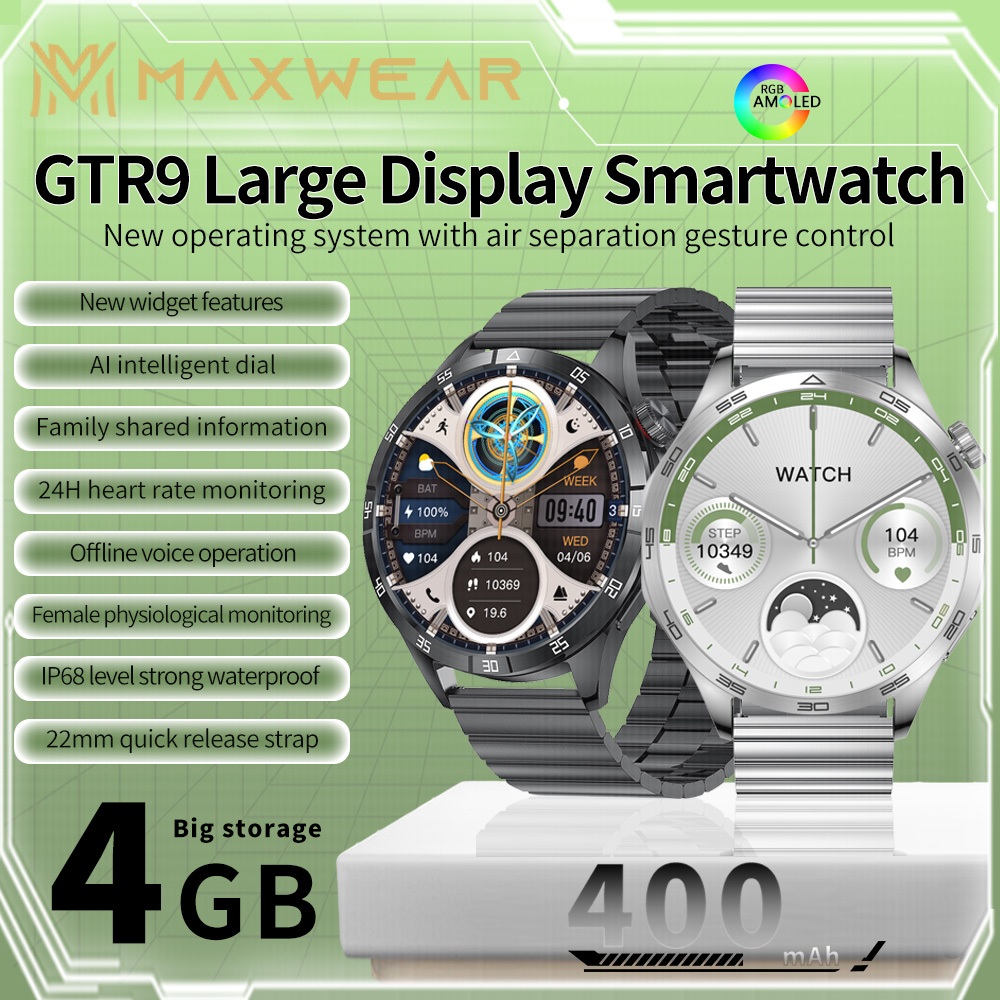 Maxwear GTR9 Smart watch 4GB Memory Dynamic Island Compass GPS Tracker ...