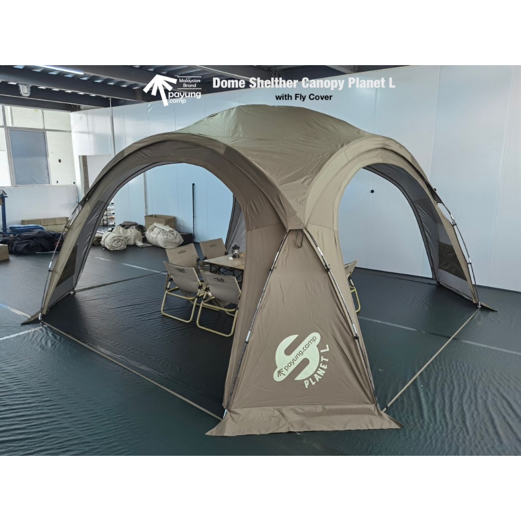 PAYUNG.CAMP Planet L Dome Shelter with Fly Cover Canopy Fly 10 person ...