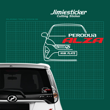 Sticker Kereta Perodua Alza, Custom Nombor Plat, [Oracal High Quality ...