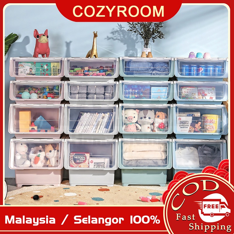 Multipurpose Stackable Storage Box With Wheels Front Opening Storage ...