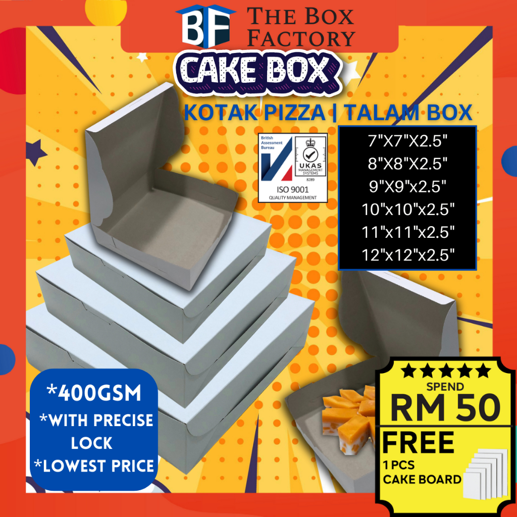 TBF Kotak Kuih Talam Box Cake Box 💪🏻EXTRA THICK Pizza Box / Kotak Kek ...