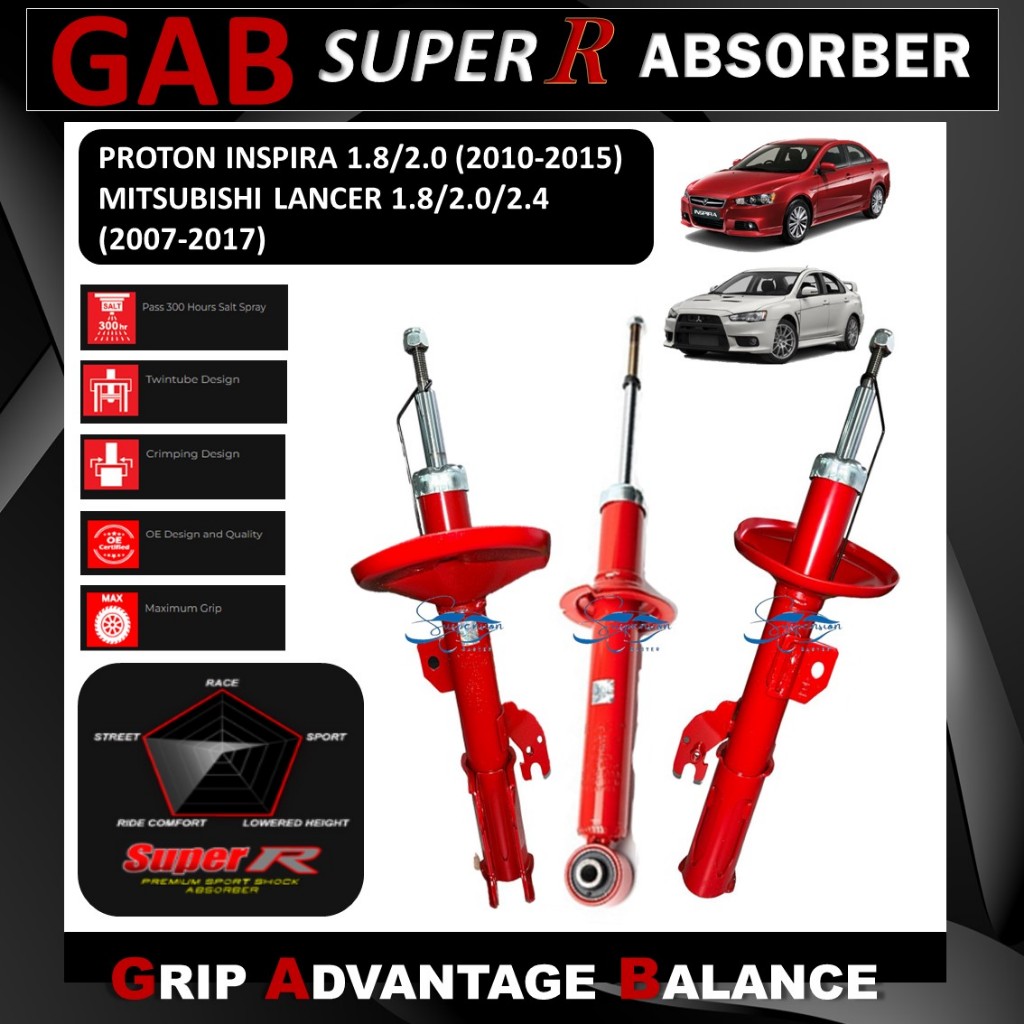 ORIGINAL SET GAB SUPER R FRONT ABSORBER / REAR ABSORBER - PROTON ...