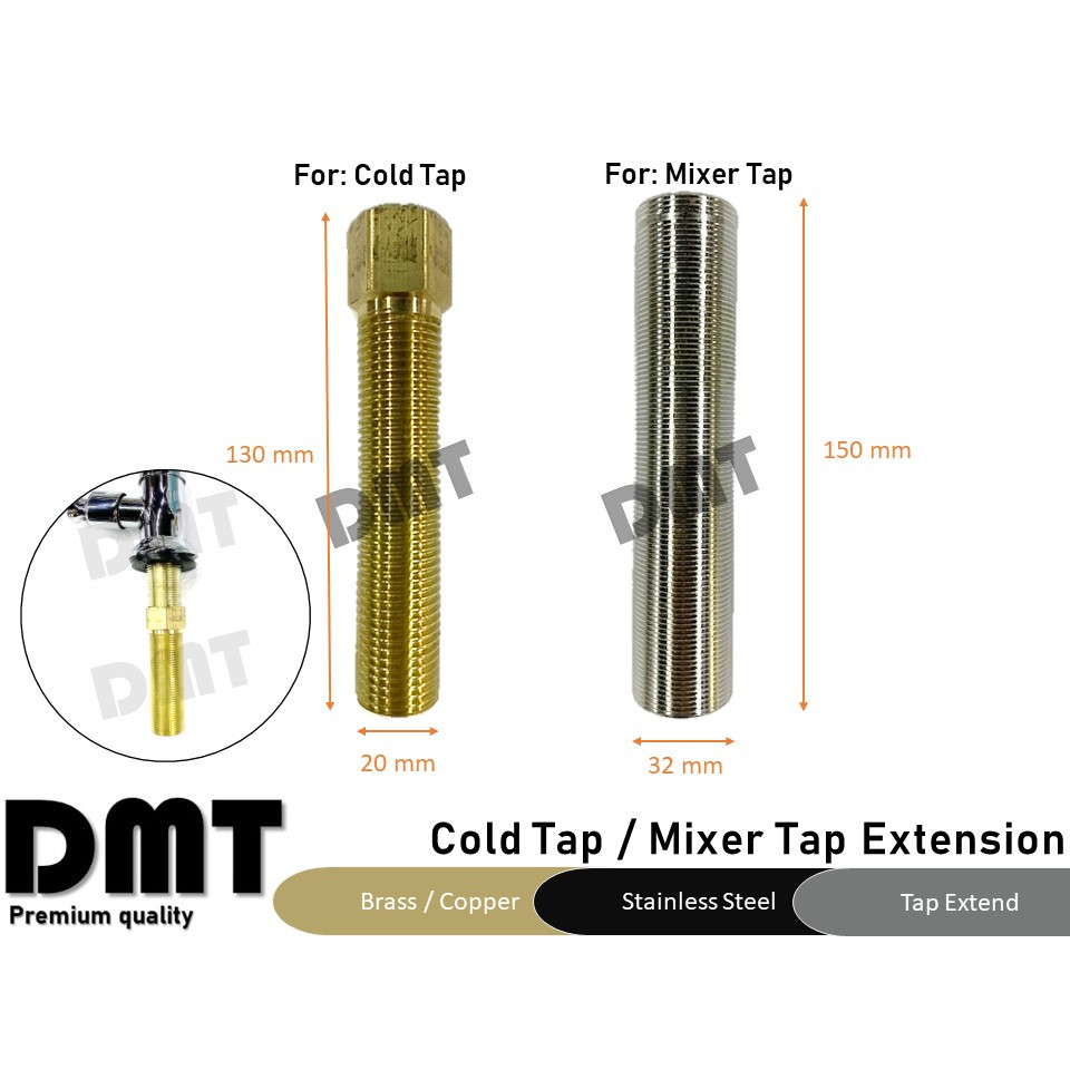 Tap Extension / Extention For Basin Sink Tap / Mixer, Extra Long, Paip ...
