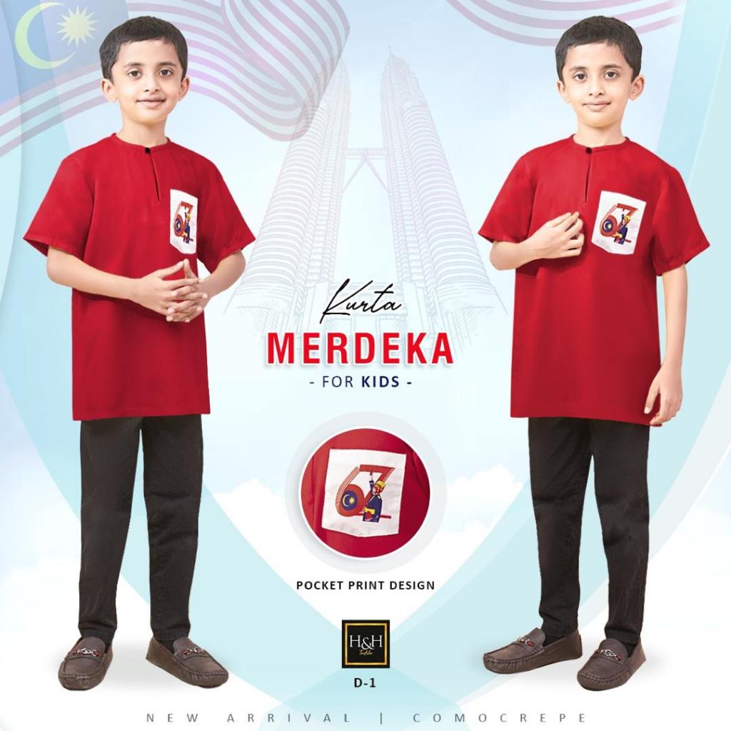🍁🍁Merdeka's Latest 🍁🍁Boys' Kurta Shirt with Merdeka Pattern Pockets by ...