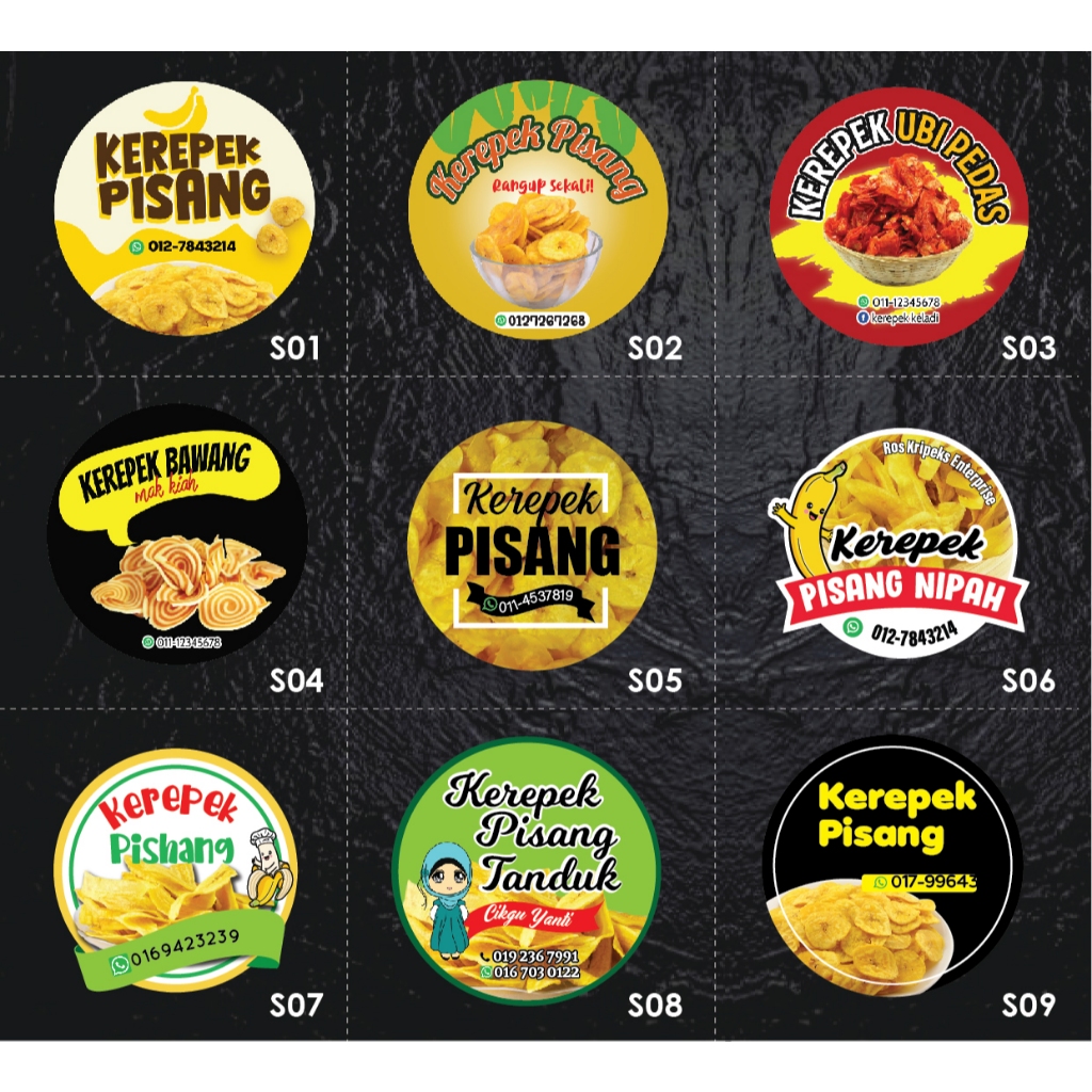 STICKER KEREPEK PISANG ,STICKER KEREPEK UBI, STIKER MARUKU ,STICKER ...
