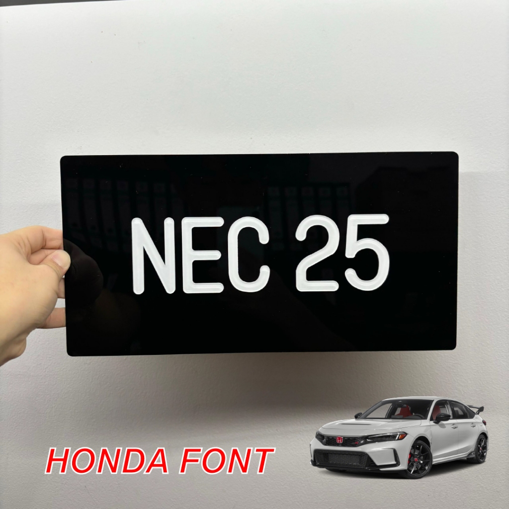 JDM Honda No Plate Kereta Kristal Timbul Font Honda Design | Shopee ...