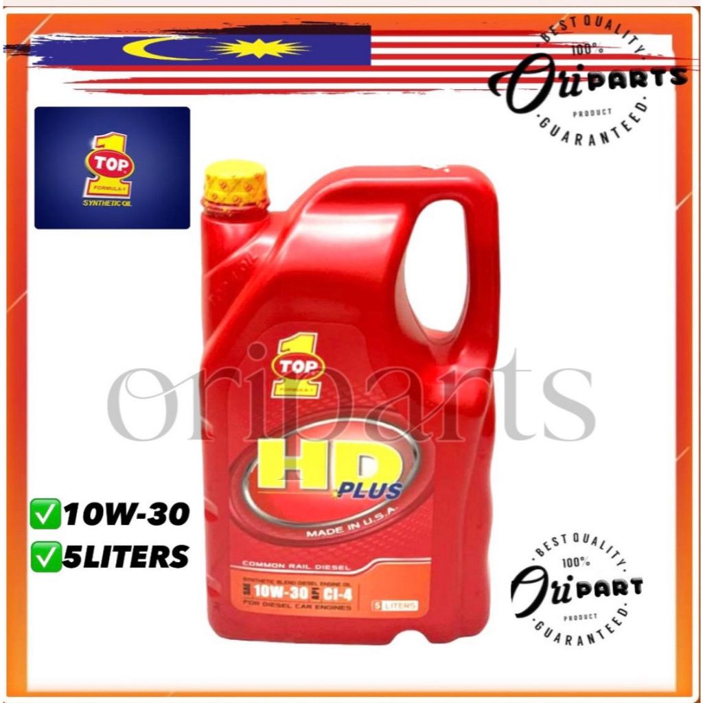 TOP 1 HD Plus Synthetic Blend Semi Synthetic Engine Oil 10W30 (5L ...