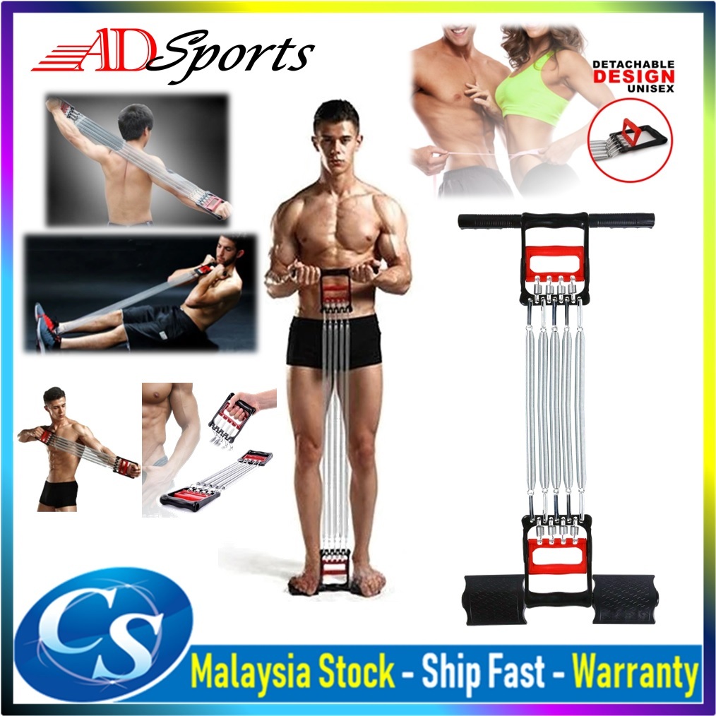 🔥🔥ADSports Chest Muscle Expander With Hand Gripper And Pedal Pull 5 ...