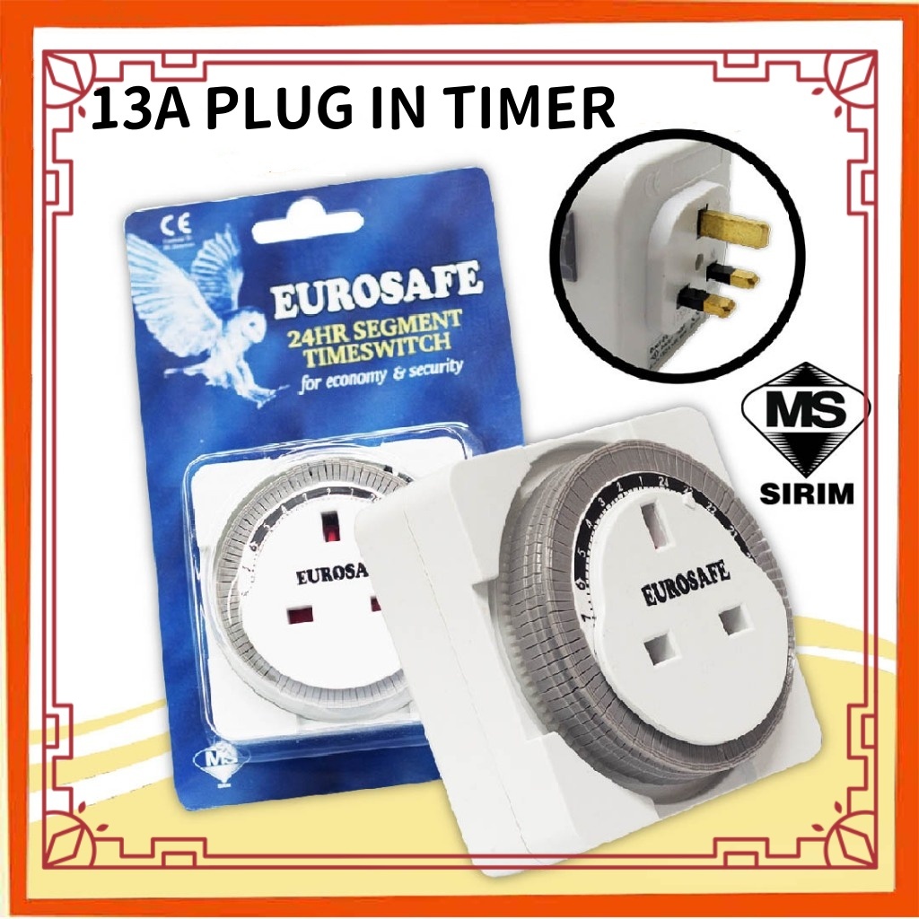[ SIRIM ] EUROSAFE / APRO 13A 24Hours Plug In Timer, Timer Auto ON /OFF ...