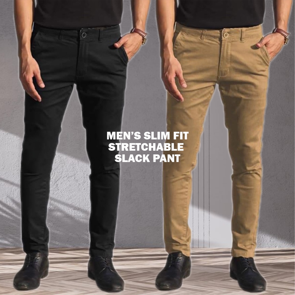 Men's Slim Fit Stretchable Slack Pant | Ready Stock | | Shopee Malaysia