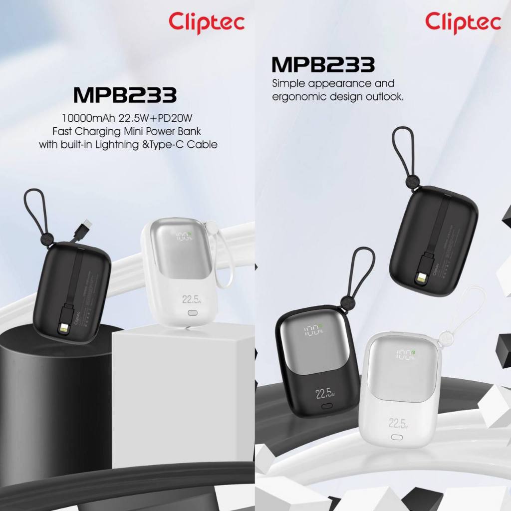 CLIPTEC MPB233 10000MAH 22.5W+PD20W FAST CHARGING MINI POWER BANK WITH ...