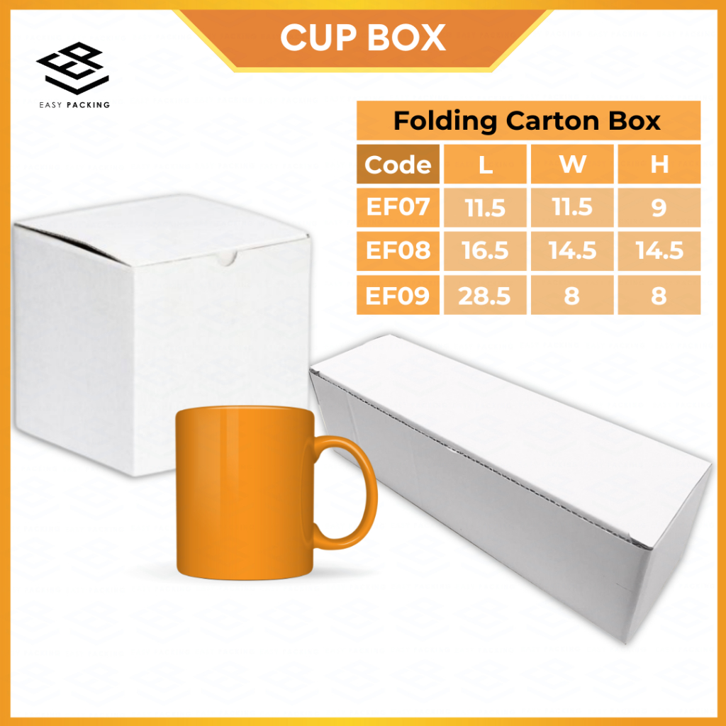 ( Cup Box ) White Cup Box Carton Box Packing Box Packaging Box Kotak ...