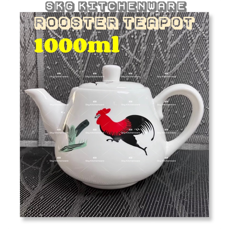 1000ML Porcelain Chinese Traditional Roaster Chicken TeaPot老式复古公鸡茶壶 ...