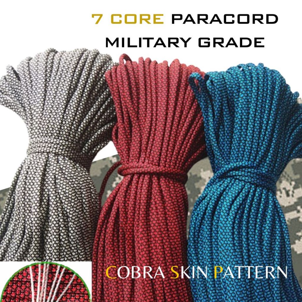 COBRA SKIN PARACORD ROPE 550 MILITARY SPEC CAMPING HIKING OUTDOOR TALI ...