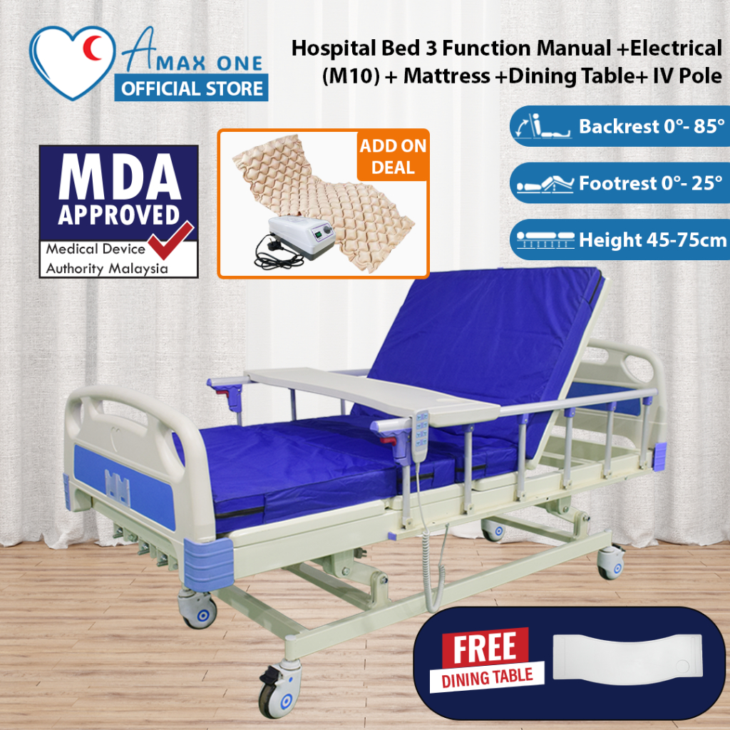 [Same Day Delivery] Hospital Bed 3 Function Manual + Electrical (M10 ...