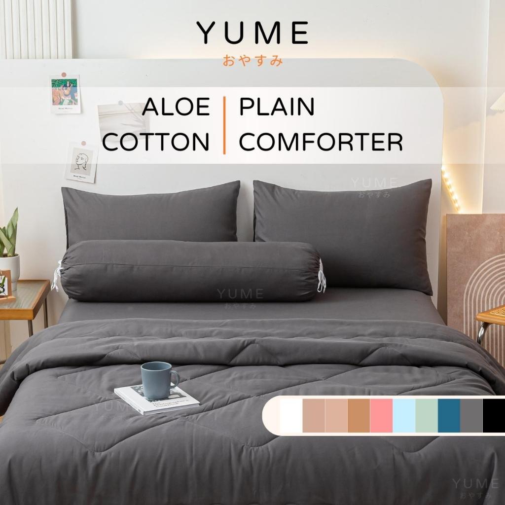 YUME Premium Cotton Plain Color Comforter Quilt Selimut Cotton Single ...