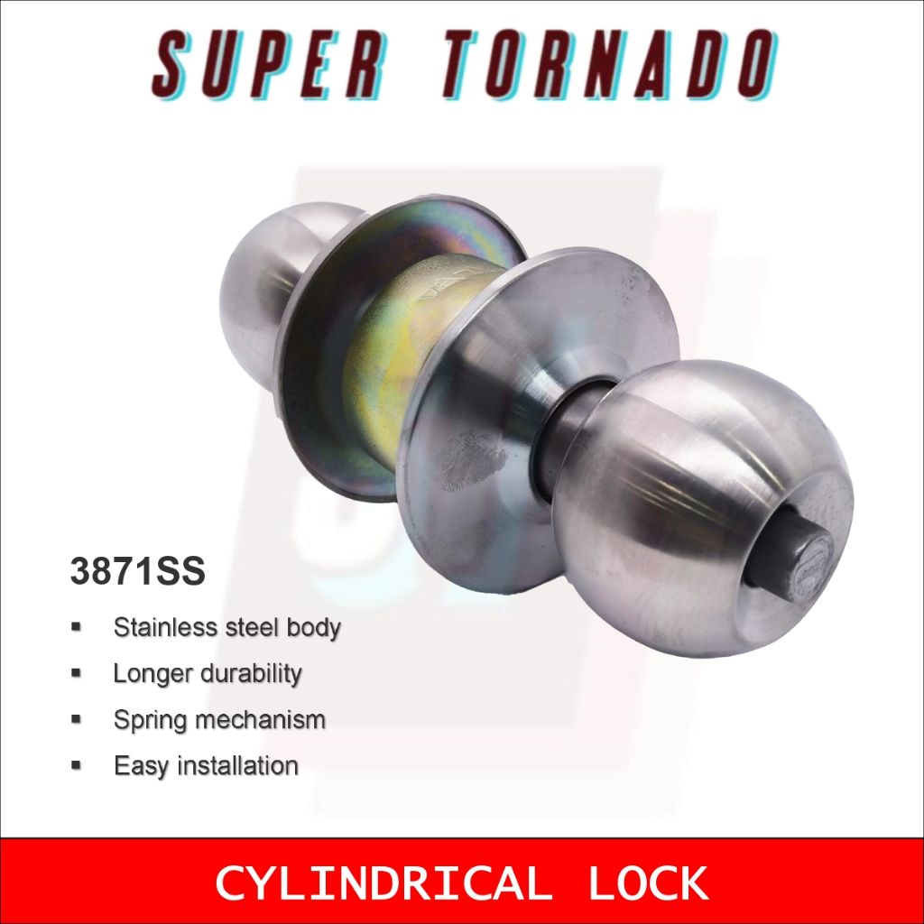 3871SS Cylindrical Lock Cylindrical Door Lock Lockset Bathroom Bedroom ...