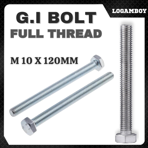 M10 x 120mm G.I. BOLT FULL THREAD Screw | Shopee Malaysia