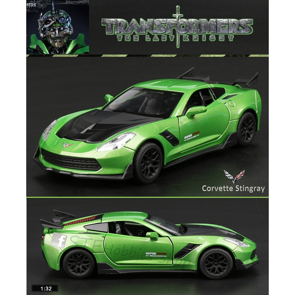 STE88 Chevrolet Corvette Transformers Movie 5 Crosshairs 1:32 Scale Metal Car Model Die-cast ...
