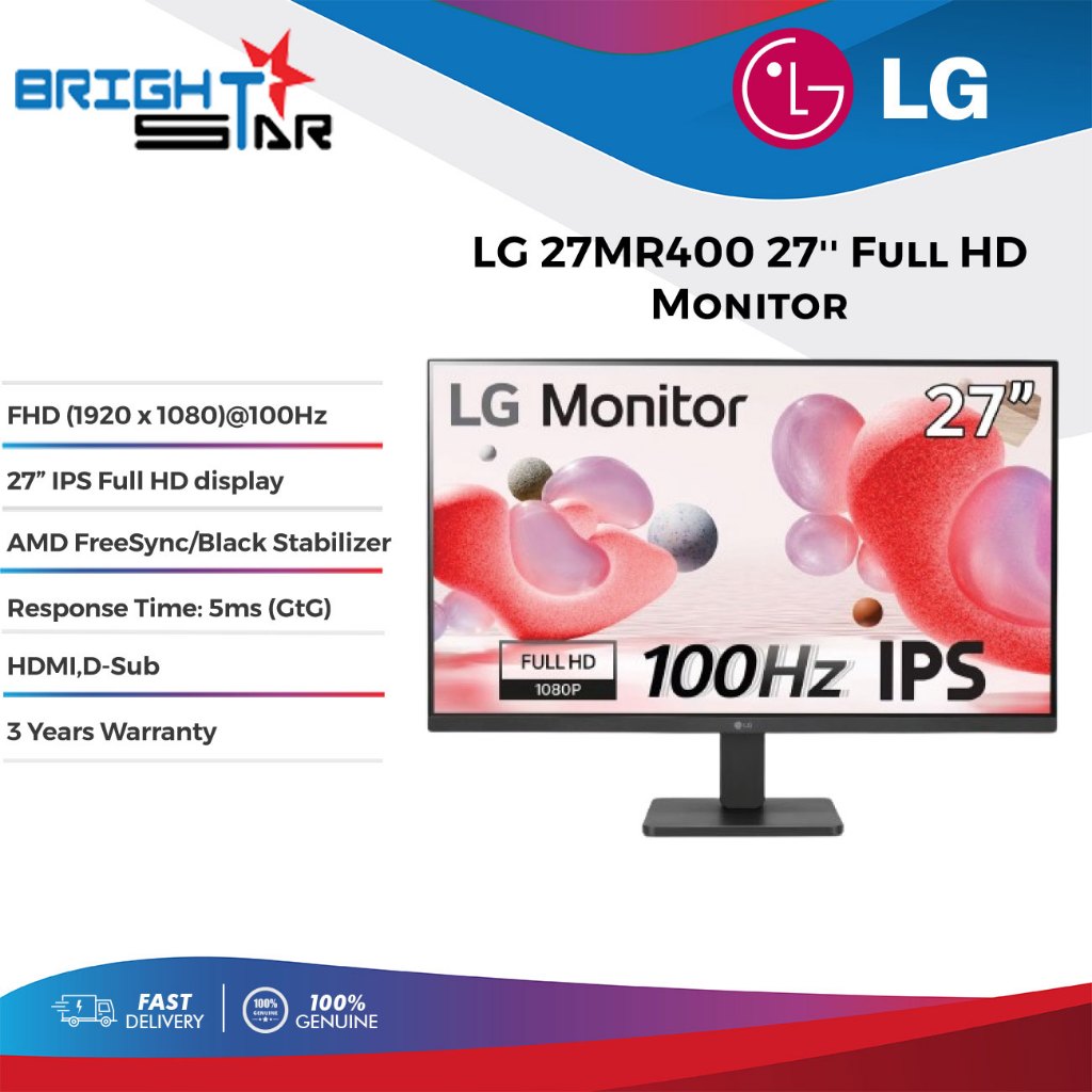 LG 27MR400 27'' IPS Full HD monitor with AMD FreeSync | Shopee Malaysia