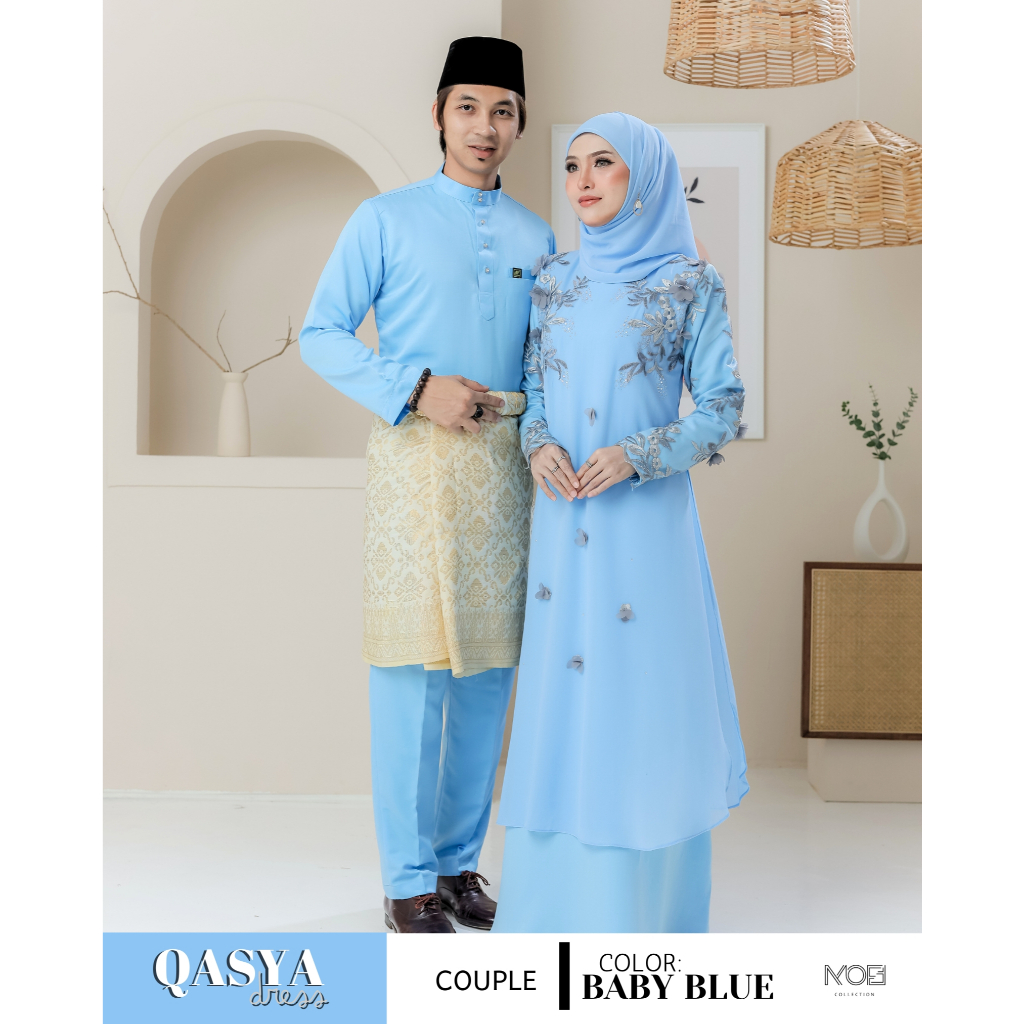 SET NIKAH DRESS QASYA 7 ITEM IN BABY BLUE I NIKAH I TUNANG I SANDING I ...