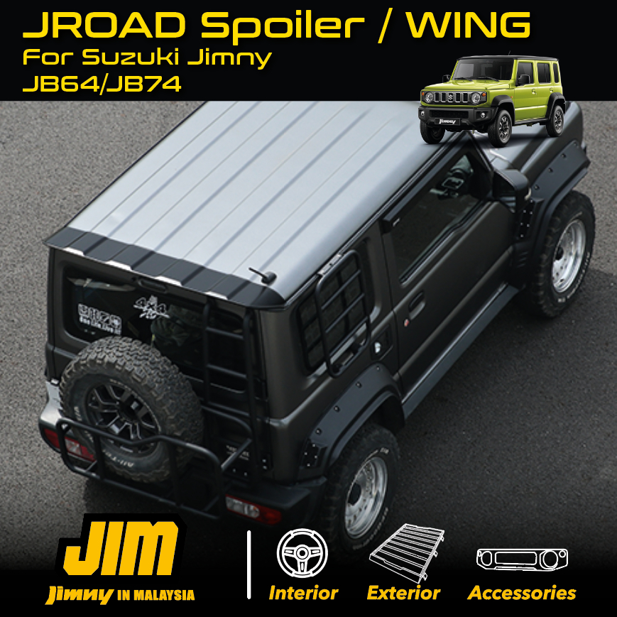 Jroad Suzuki Jimny Gloss Black Rear Wing, Rear Spoiler For JB64 JB74, ABS Material | Shopee Malaysia