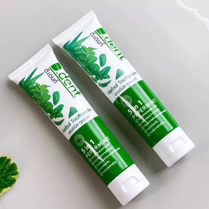 (Buy 1 FREE 1) D.dent Herbal Toothpaste 5 in 1 Peppermint Formula Size ...