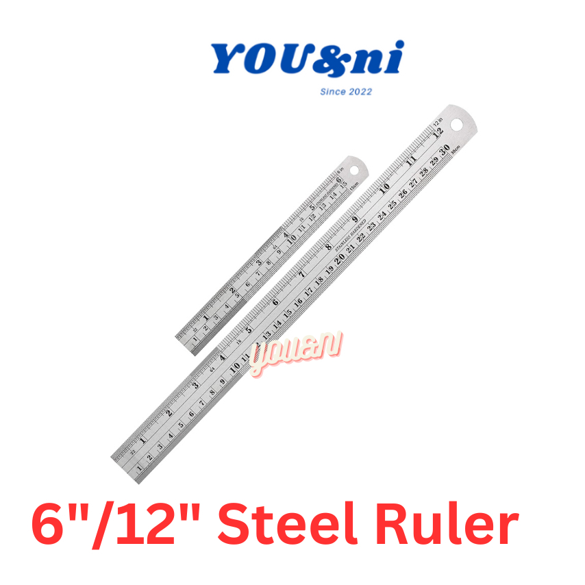 Stainless Steel Ruler / Pembaris Besi 12inch/30cm (Double-sided laser ...