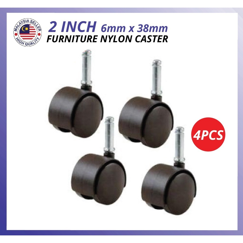 [READY STOCK] 2 Inch Long Pin Office Chair Caster Roller Twin Wheel ...