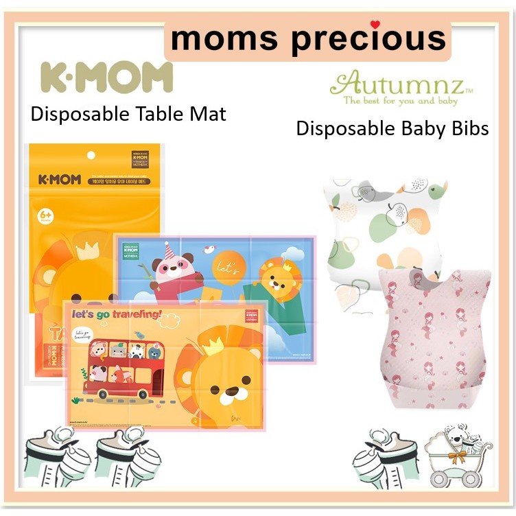 K-MOM Disposable Table Mat (20 pcs) / Autumnz - Disposable Baby Bibs ...