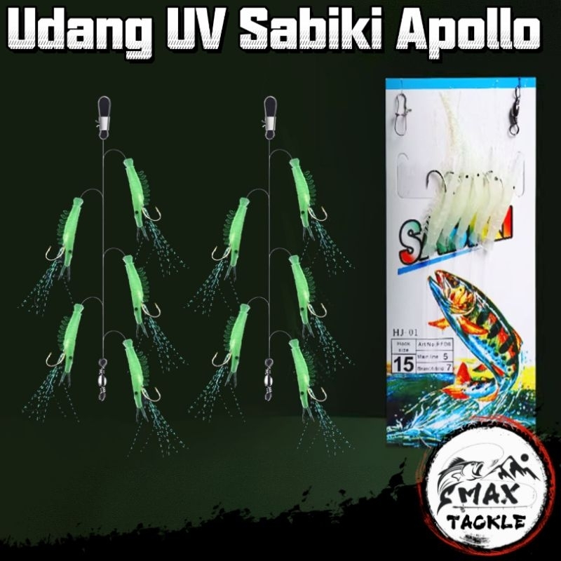 Udang UV Sabiki Apollo Hook + Marusaigo hook #13/15/16/17/18 Killer ...
