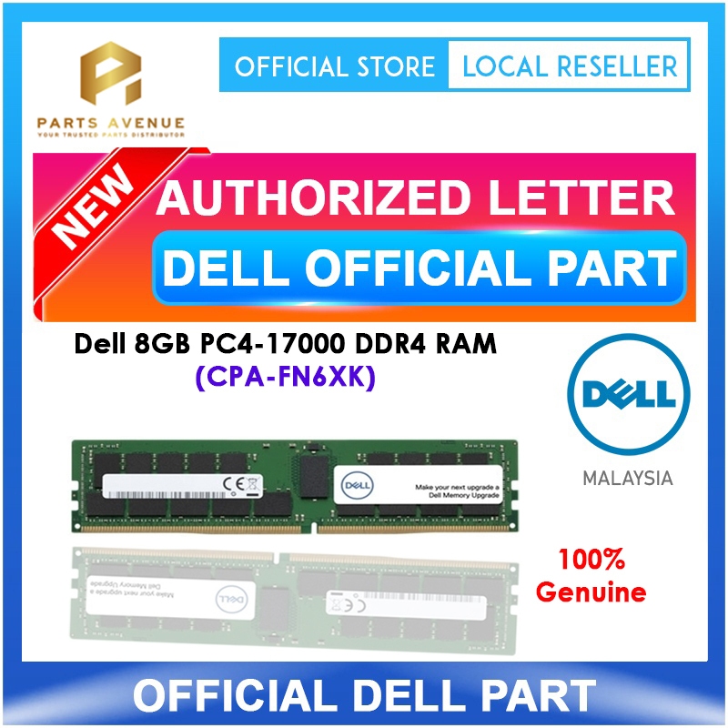 DELL Original DDR4 RAM 8GB PC4-17000 2133MHz 2RX8 DDR4 DIMM (CPA-FN6XK ...