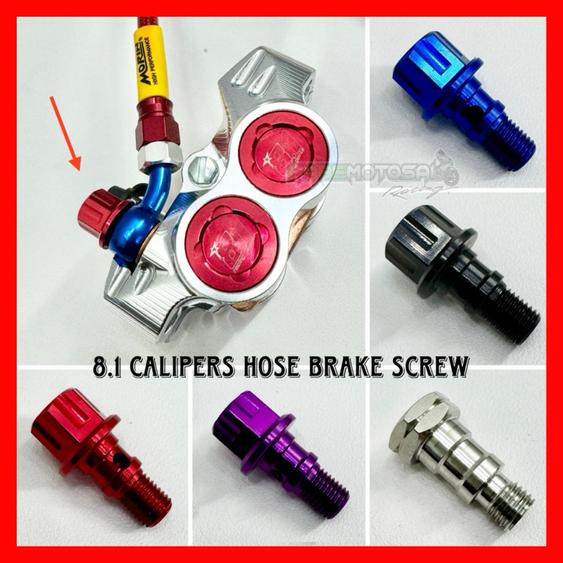 🏁 BLEEDING HOSE BRAKE SCREW FOR 8.1 CALIPER 🏁 SKRU HOSE BREK ALOI ALLOY ...