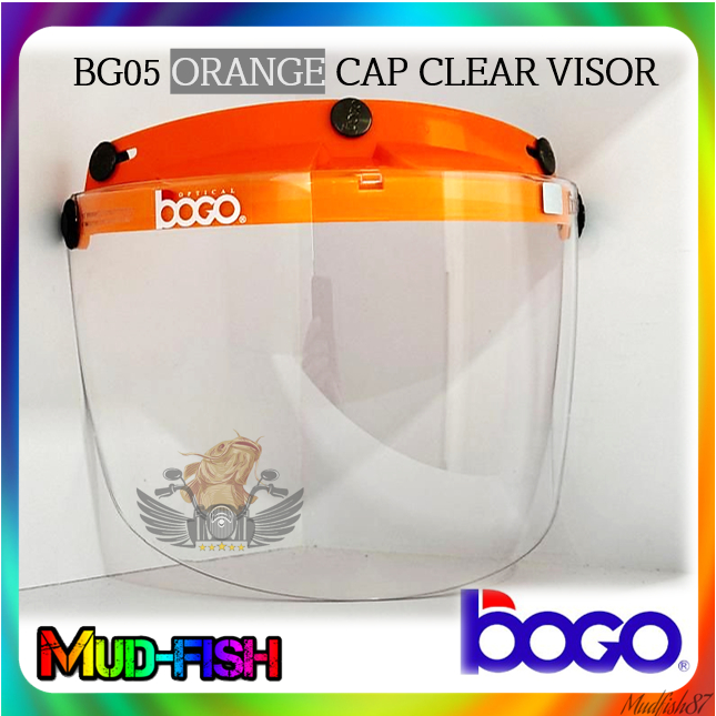 BOGO BG05 BG-05 3 BUTTONS ORANGE COLOUR CAP OREN (CLEAR VISOR) | Shopee ...