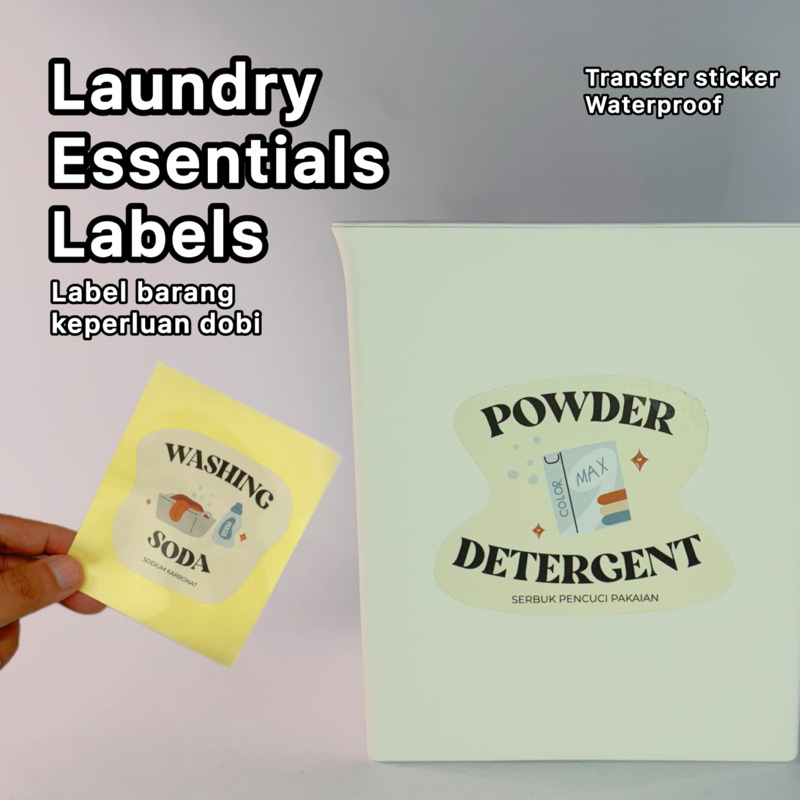 |PROMO| Laundry Essentials Labels |Transfer Sticker| - Label Keperluan ...