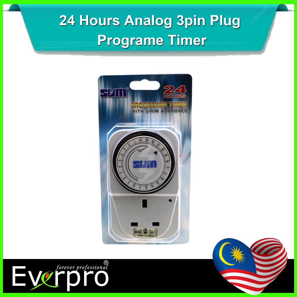24 Hours Analog 3pin Plug Programme Timer Sirim Approved Shopee Malaysia