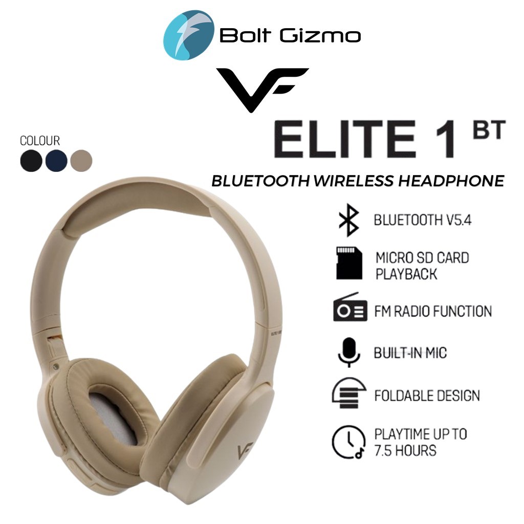 Vinnfier VF Elite 1 BT Wireless Bluetooth 5.4 Foldable Headphones With ...