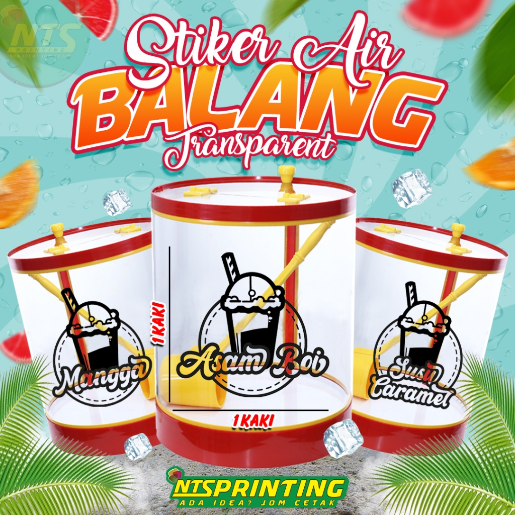 🔥HOT🔥 Sticker Air Balang Transparent Kalis Air - Aesthetic / Simple ...