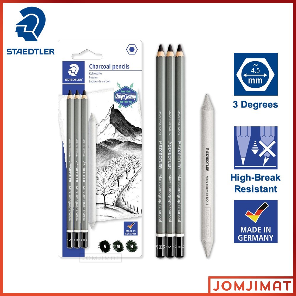 Staedtler Mars Lumograph Charcoal Pencil Set 100C SBK4 / Staedtler Charcoal Pencil Set 100C ...