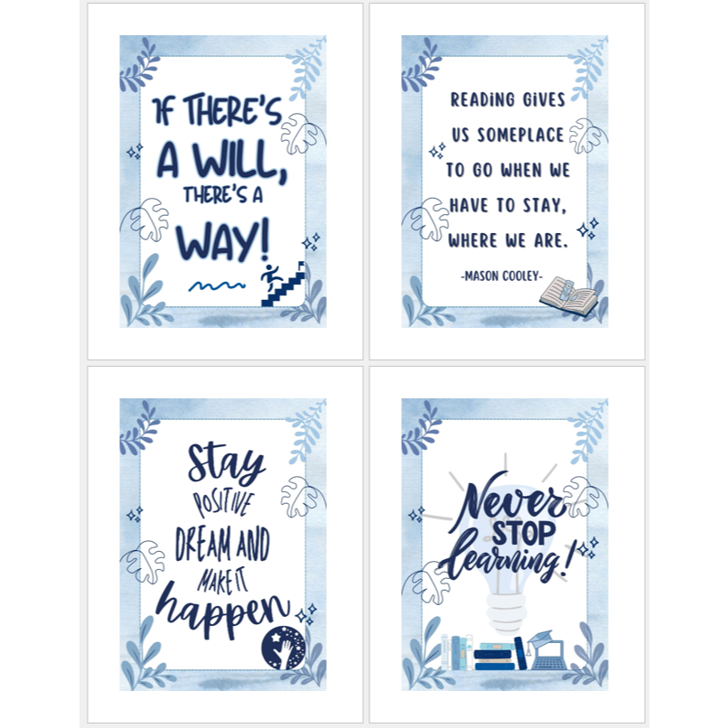 A4 Motivational Quotes Laminate Poster Inspiration Educational School ...