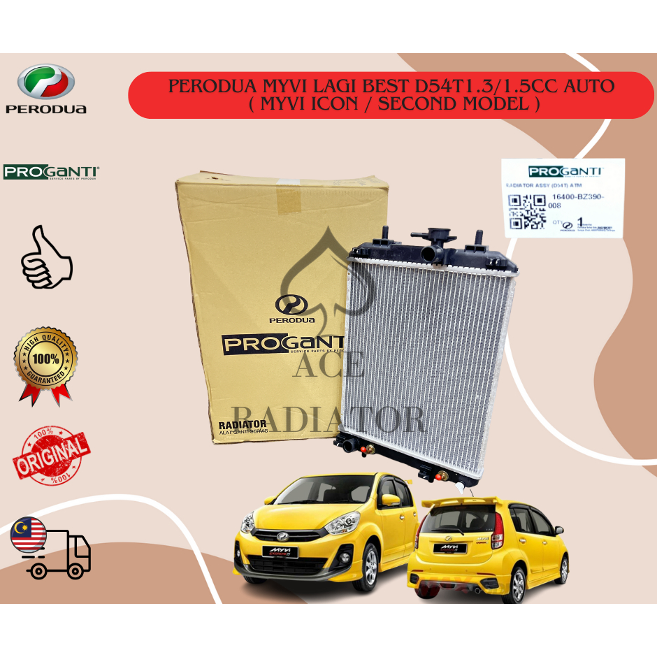 100% ORIGINAL RADIATOR ASSY PERODUA MYVI LAGI BEST D54T 2011-2017 1.3/1 ...