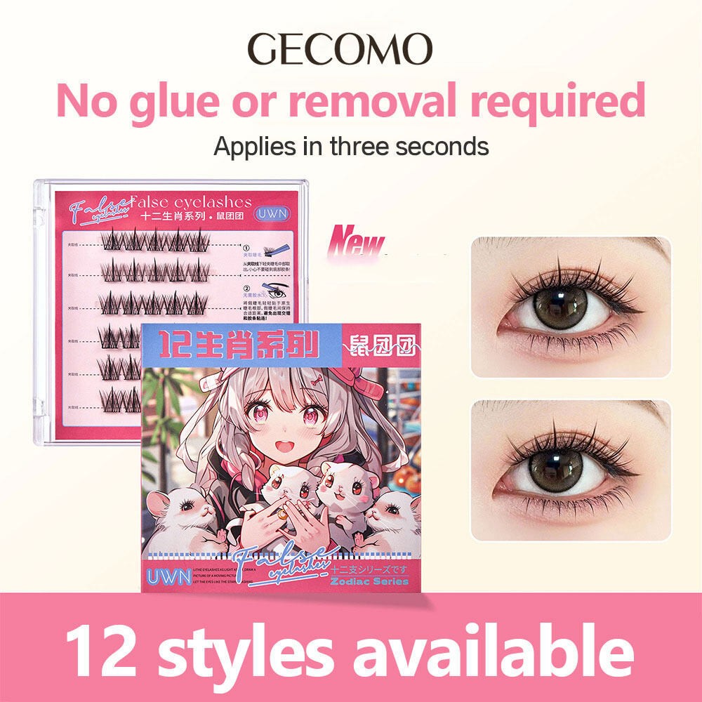 Glue-free False Eyelashes 12 Zodiac Signs Curling Segmented No-removal ...