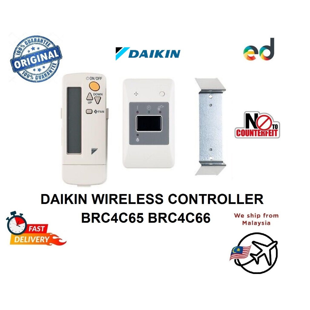 ORIGINAL GENUINE DAIKIN WIRELESS REMOTE CONTROL KIT M/N BRC4C66 BRC4C65 ...