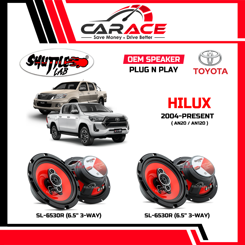 SHUTTLE LAB Speaker HILUX Plug and Play Speaker PNP Front Rear Door 6 ...