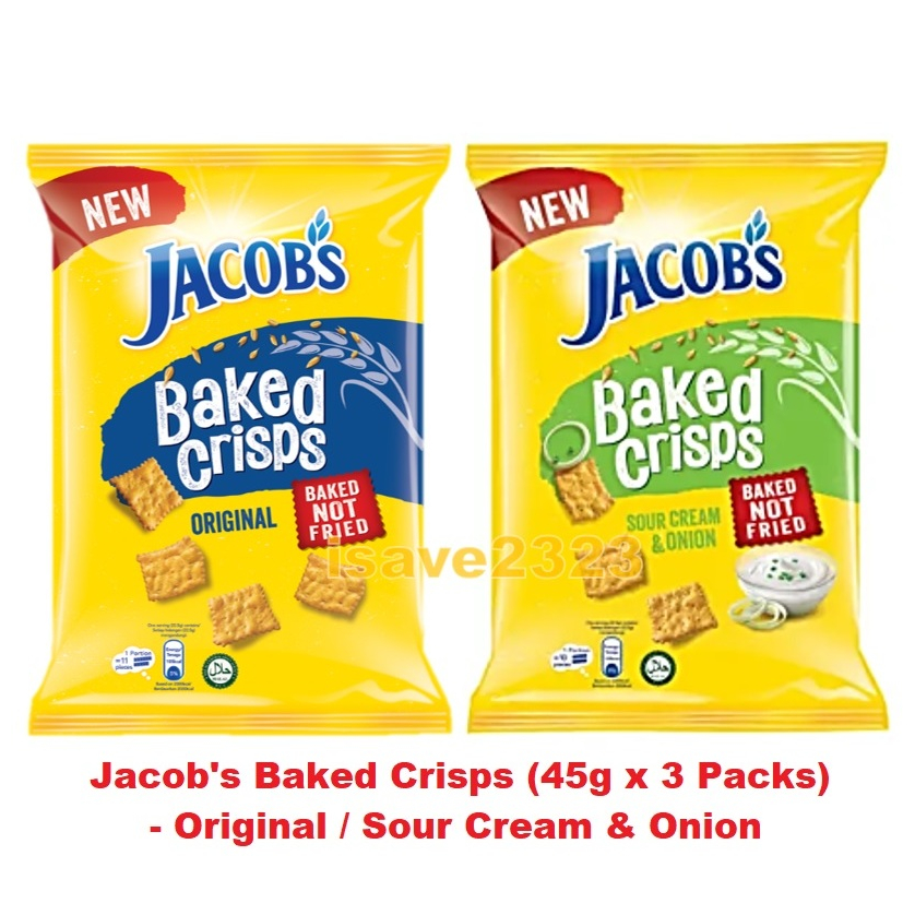 [HALAL] Jacob's Baked Crisps Biscuit (45g x 3 Packs) - Original / Sour ...