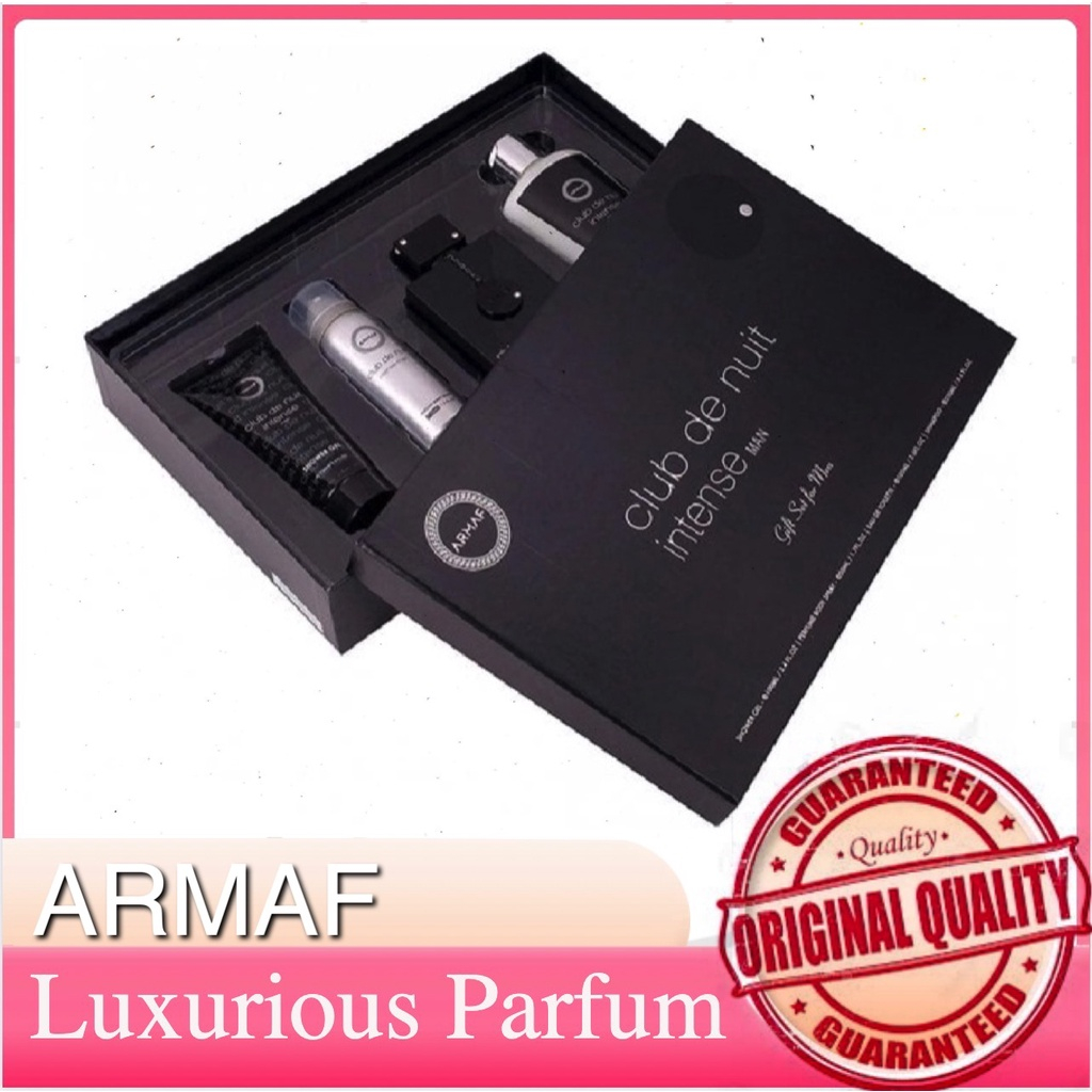 ARMAF CLUB DE NUIT INTENSE 4 PIECE GIFT SET (105ML EDT + 50ML BODY ...