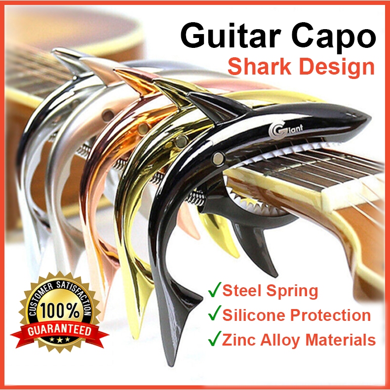 Guitar Capo - Shark Design Many Color For Acoustic Guitar Electric Bass ...